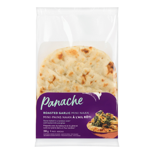 Mini Naan Roasted Garlic 200 g | Panache.ca